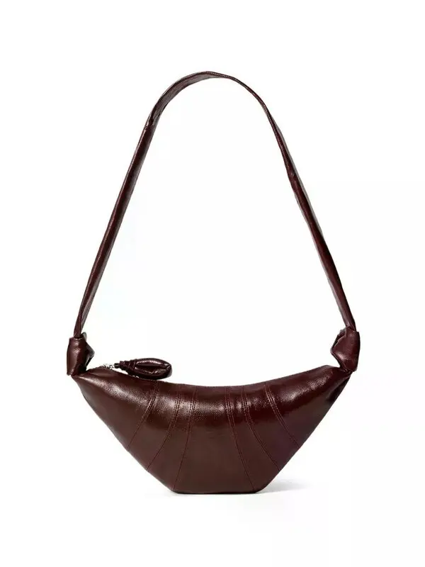 LEMAIRE Small Croissant Bag In Coated Cotton - Brown