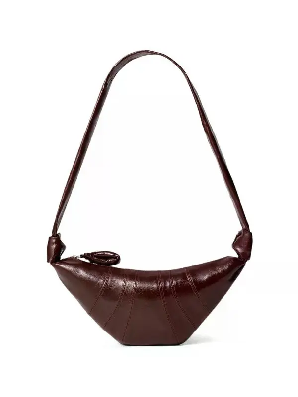 LEMAIRE Small Croissant Bag In Coated Cotton - Brown