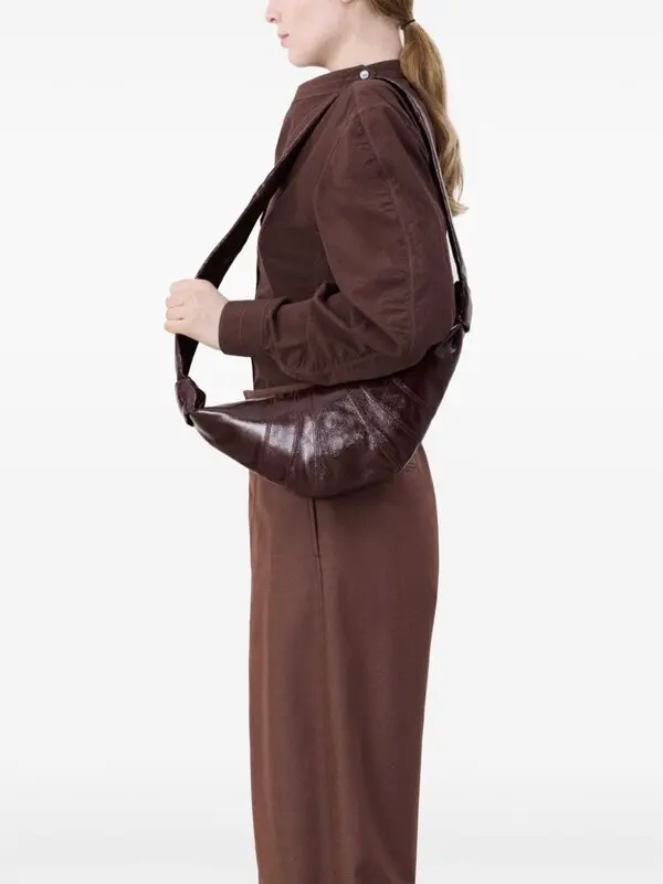 LEMAIRE Small Croissant Bag In Coated Cotton - Brown