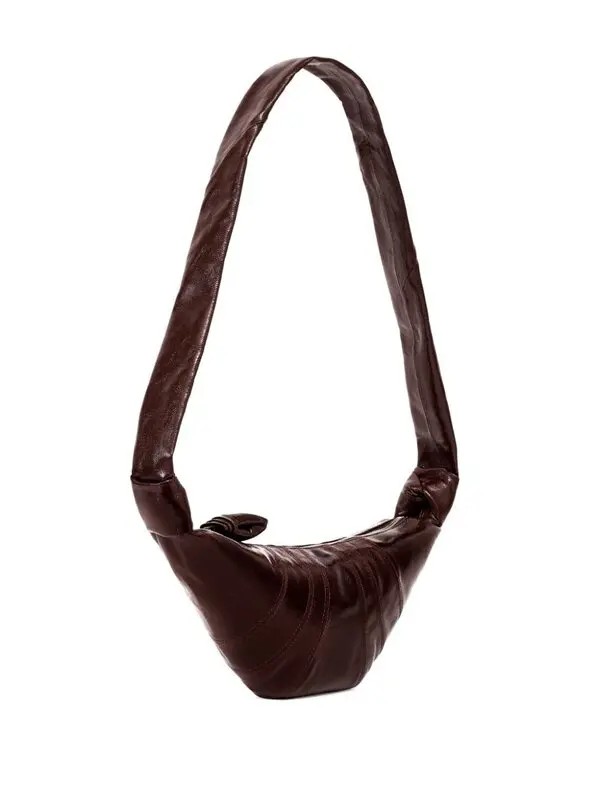 LEMAIRE Small Croissant Bag In Coated Cotton - Brown