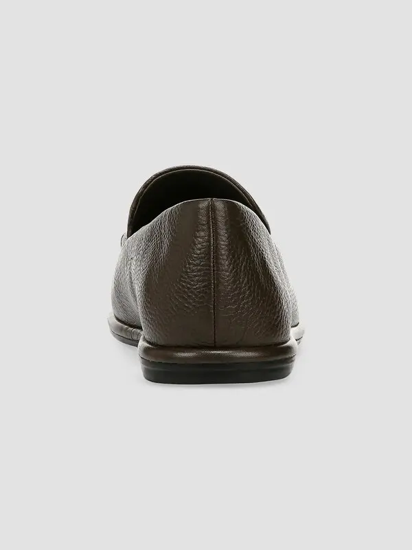 Vince Hann Pebbled Leather Loafers - Cocoa Brown