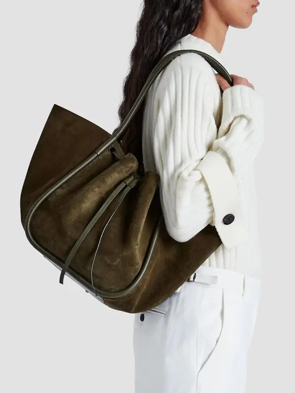 Proenza Schouler Ruched Suede Tote - Olive