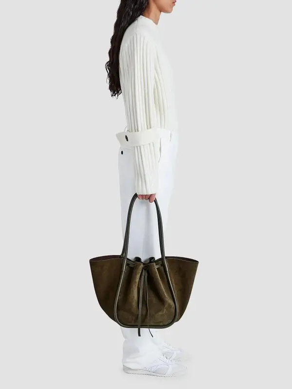 Proenza Schouler Ruched Suede Tote - Olive
