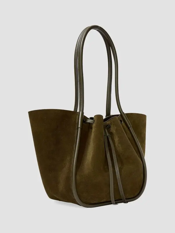 Proenza Schouler Ruched Suede Tote - Olive