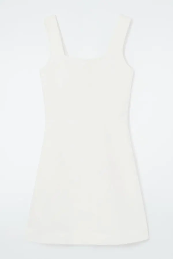 Cos Square-neck Mini Pinafore Dress - White