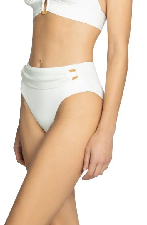 Robin Piccone Margot High Waist Bikini Bottom - White
