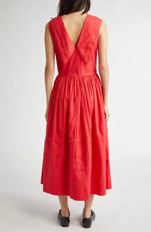 Sandy Liang Opa Cotton Poplin Midi Dress