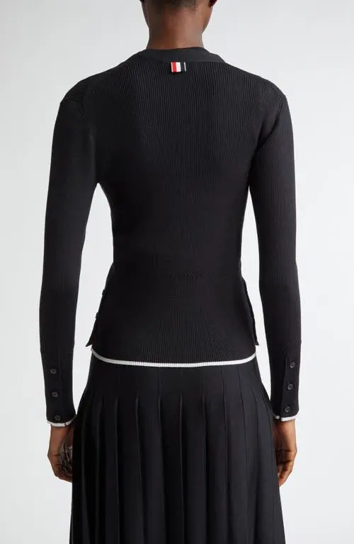 Thom Browne Virgin Wool & Silk Cardigan