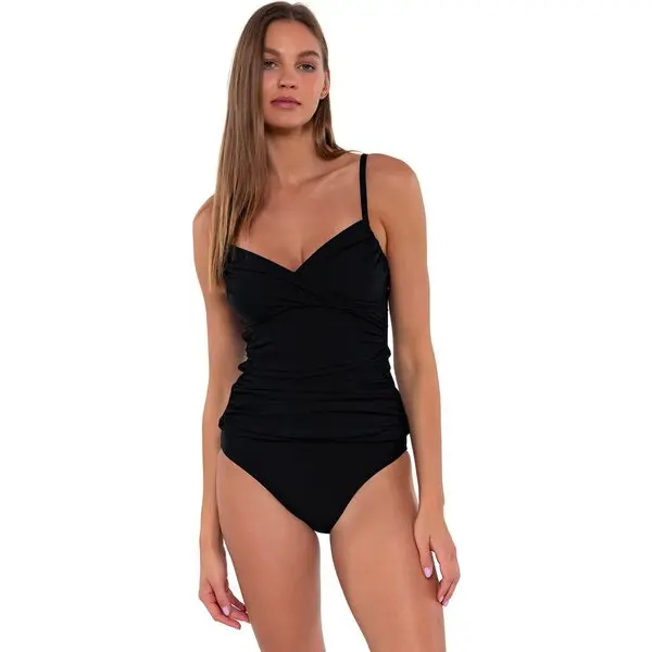 SUNSETS Simone Tankini Swimsuit Top - Black