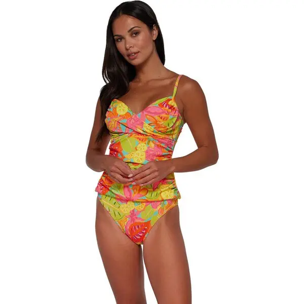 SUNSETS Simone Tankini Swimsuit Top - Citrus Grove Sandbar Rib
