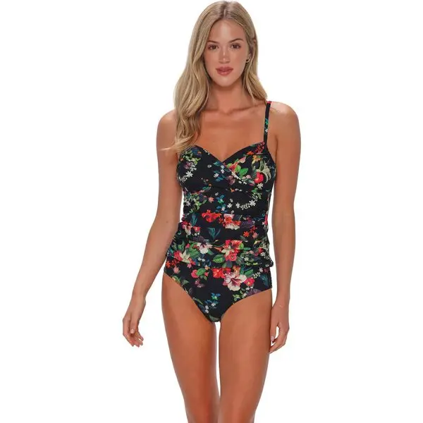 SUNSETS Simone Tankini Swimsuit Top - Fleur Noire