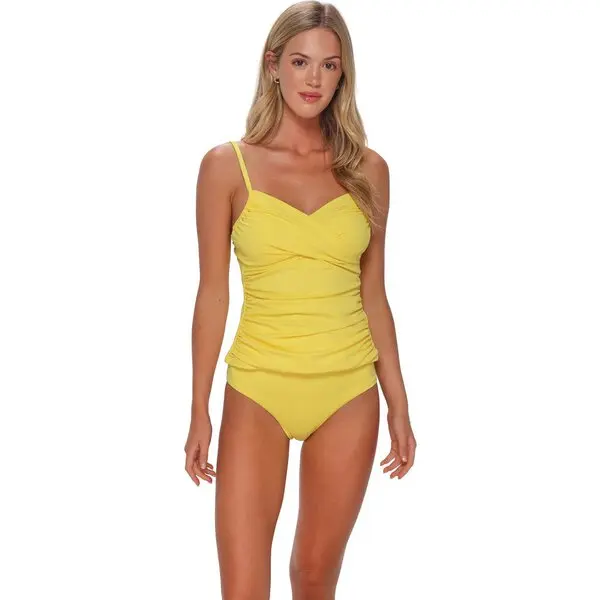 SUNSETS Simone Tankini Swimsuit Top - Pineapple Crepe