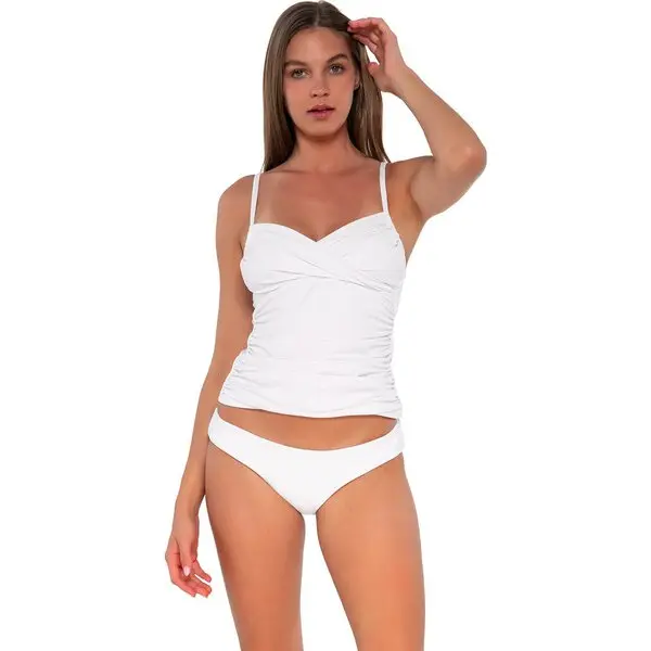 SUNSETS Simone Tankini Swimsuit Top - White Lily
