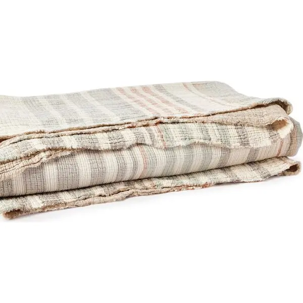 COYUCHI Topanga Organic Cotton Matelassé Bed Blanket - Sunset Stripe