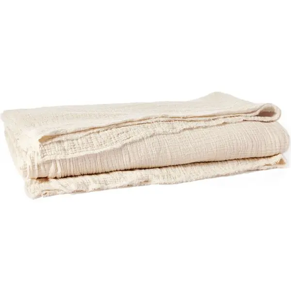 COYUCHI Topanga Organic Cotton Matelassé Bed Blanket - Undyed