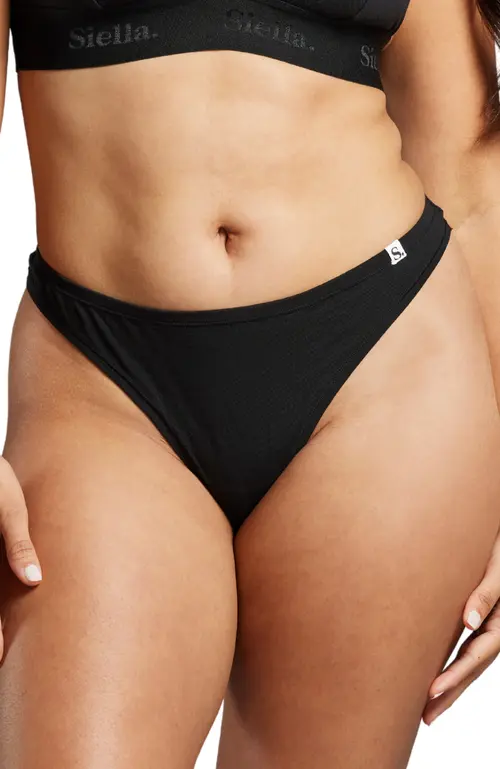 SIELLA Organic Cotton Thong - Black
