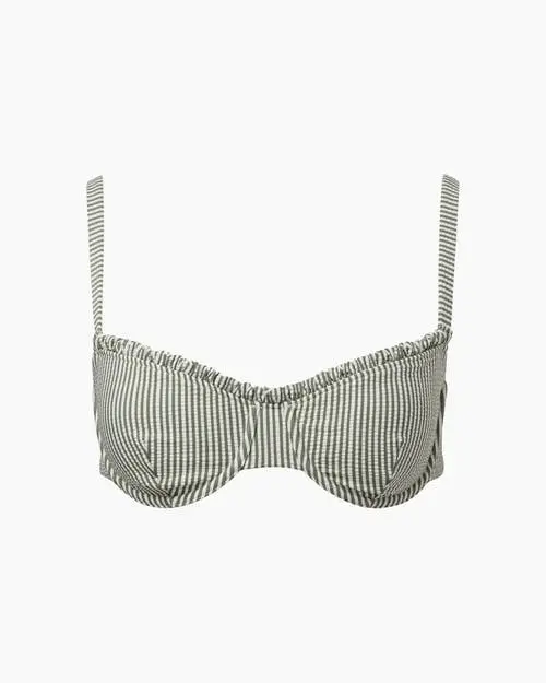 Onia Marilyn Bikini Top - Sea Spray/white