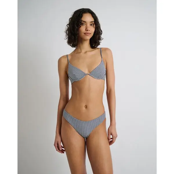 Onia Liana Bikini Top - Deep Navy/white