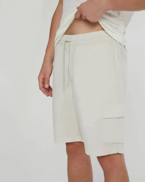 Onia Air Linen Pull-on Cargo Short - Stone