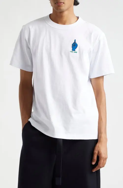 Sacai Mark Gonzales One Love Graphic T-Shirt In White - 60% Off
