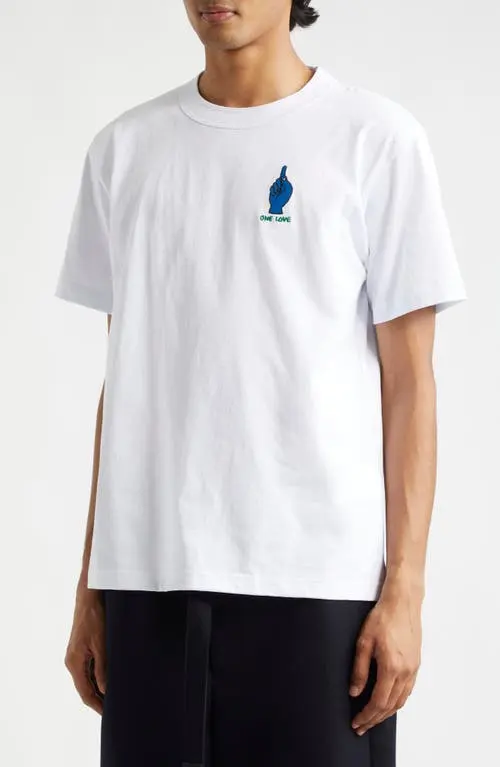 Sacai Mark Gonzales One Love Graphic T-Shirt In White - 60% Off
