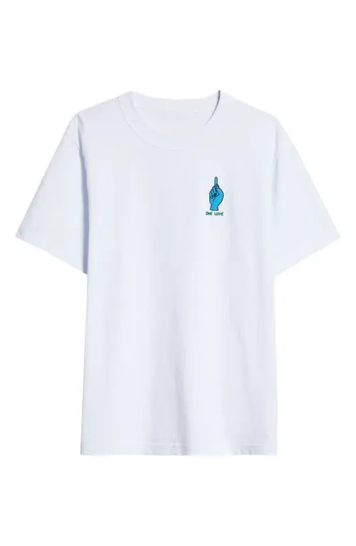 Sacai Mark Gonzales One Love Graphic T-Shirt In White - 60% Off