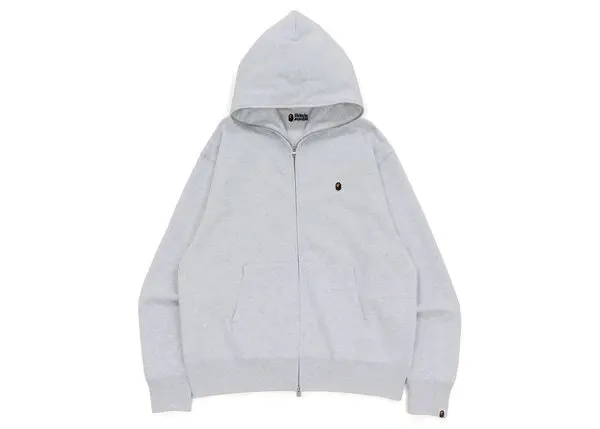 Bape Ape Head Full-Zip Relaxed Fit Hoodie - Gray | Editorialist