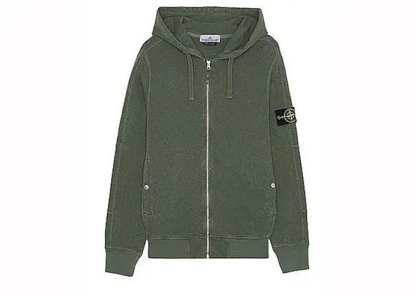 Stone Island Logo Patch Zip-up Hoodie