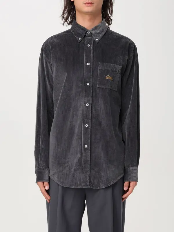 Drole De Monsieur Graphic Print Corduroy Shirt