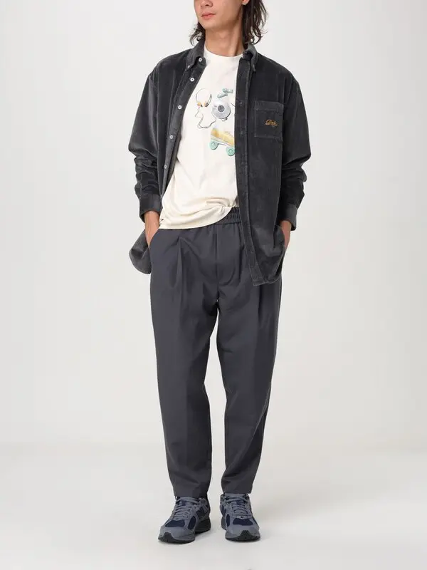 Drole De Monsieur Graphic Print Corduroy Shirt