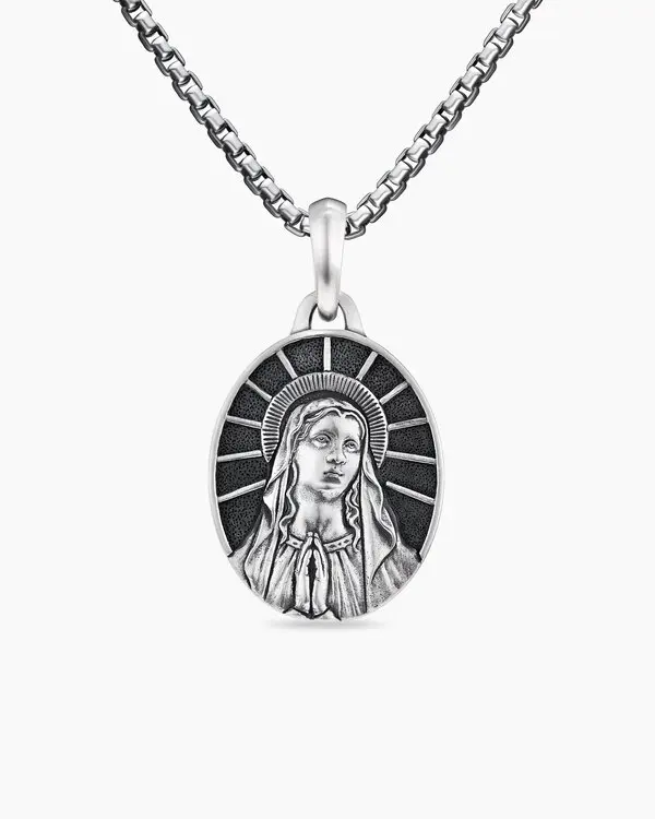 David Yurman Sterling Silver Mary Amulet With Diamonds - All Sterling Silver