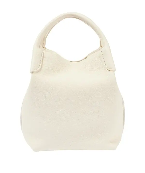 Loro Piana Bale Small Leather Shoulder Bag - White