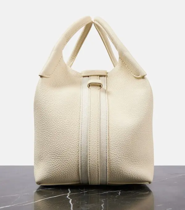 Loro Piana Bale Small Leather Shoulder Bag - White
