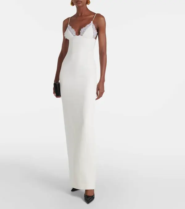 David Koma Bridal Lace-Trimmed Gown - White - 70% Off | Editorialist