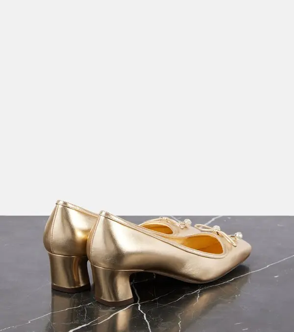 JIMMY CHOO Elme 45 Metallic Leather Pumps