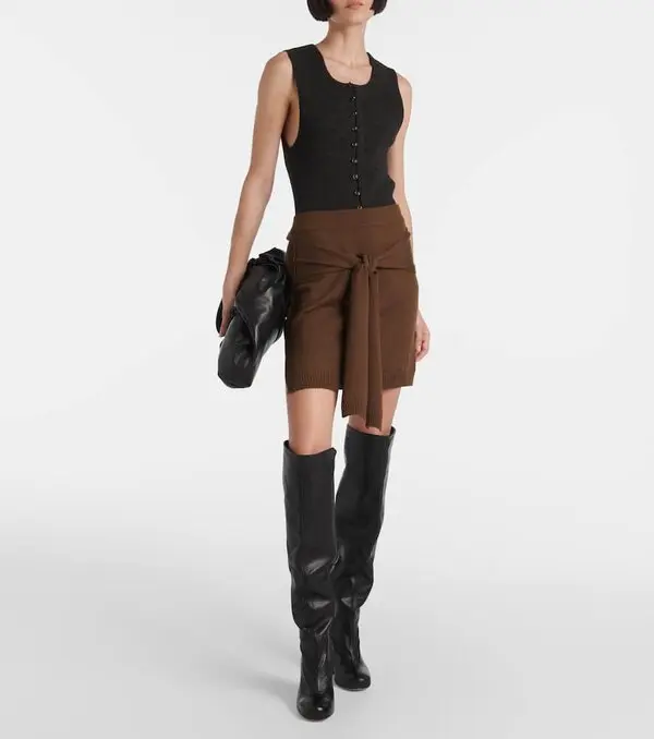 LEMAIRE Trompe L'oeil Wool-blend Miniskirt