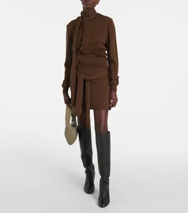 LEMAIRE Trompe L'oeil Wool-blend Miniskirt