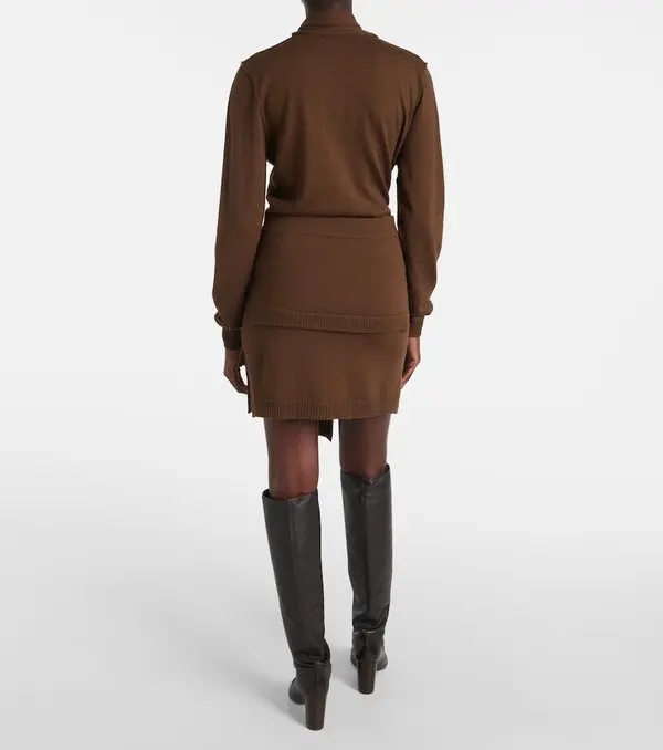 LEMAIRE Trompe L'oeil Wool-blend Miniskirt