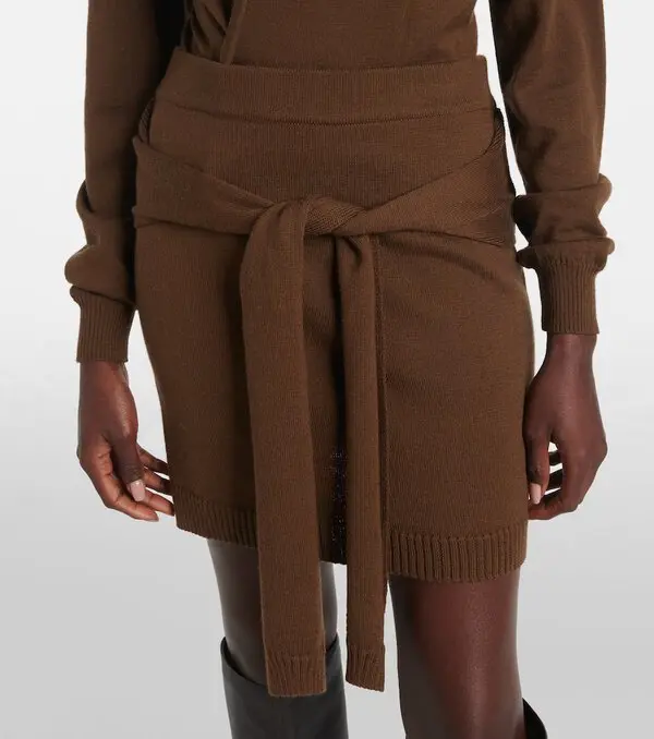 LEMAIRE Trompe L'oeil Wool-blend Miniskirt