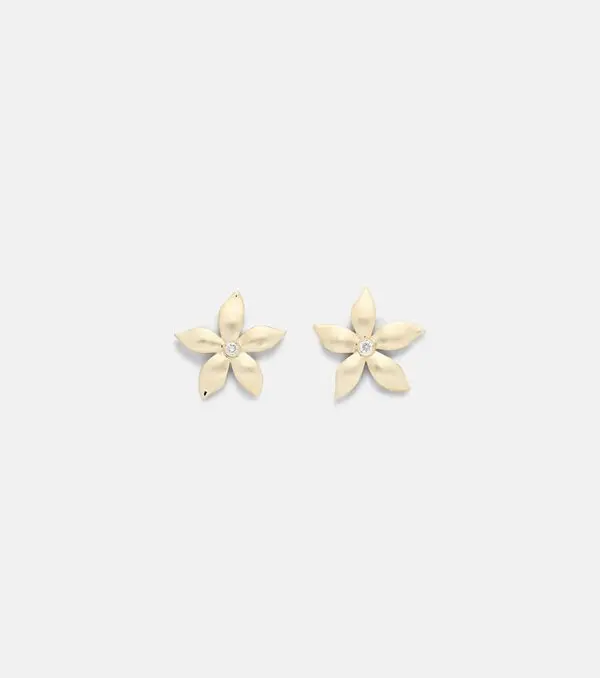 Ileana Makri Waterfall Flower Diamond Earrings - Gold