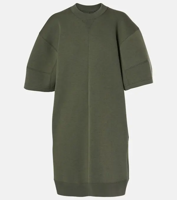 Sacai Sponge Jersey And Twill Minidress
