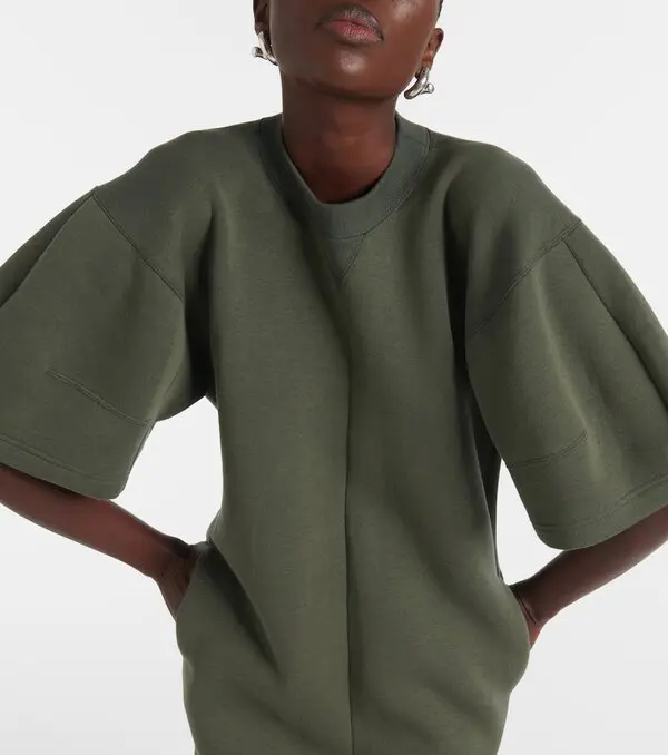 Sacai Sponge Jersey And Twill Minidress