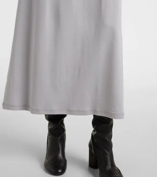 LEMAIRE Belted Cotton Jersey Midi Dress - Blue