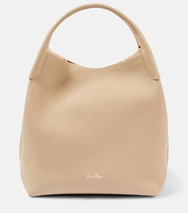 Loro Piana Bale Large Leather Shoulder Bag - Beige