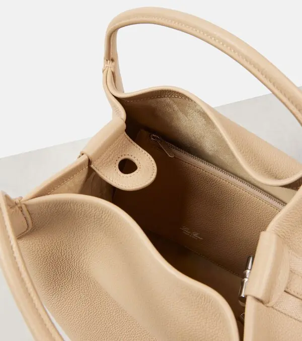 Loro Piana Bale Large Leather Shoulder Bag - Beige