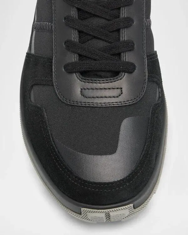 Brioni Textile And Suede Low-top Sneakers
