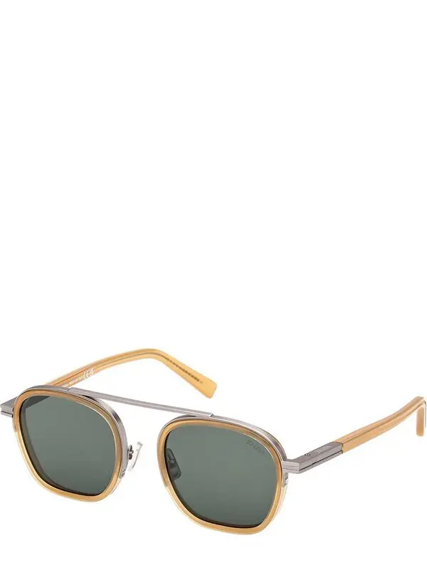 Zegna Aviator Sunglasses - Shiny Light Brown