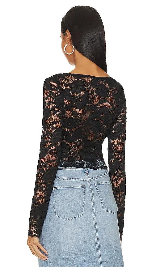 Superdown Elowen Lace Top - Black
