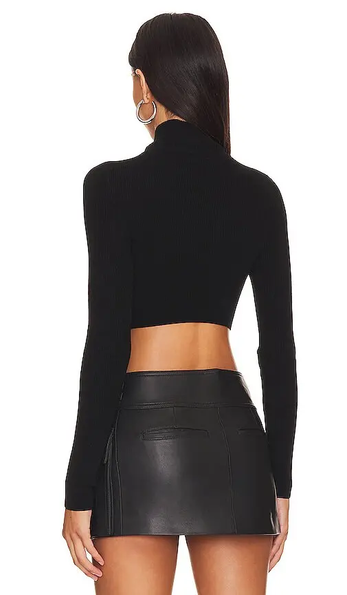 Nbd Cara Cropped Knit Mock Neck