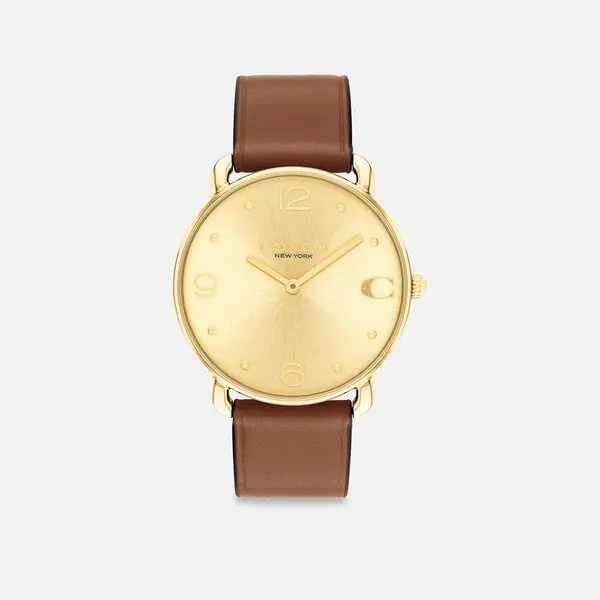 COACH® Elliot Watch, 36mm - Saddle